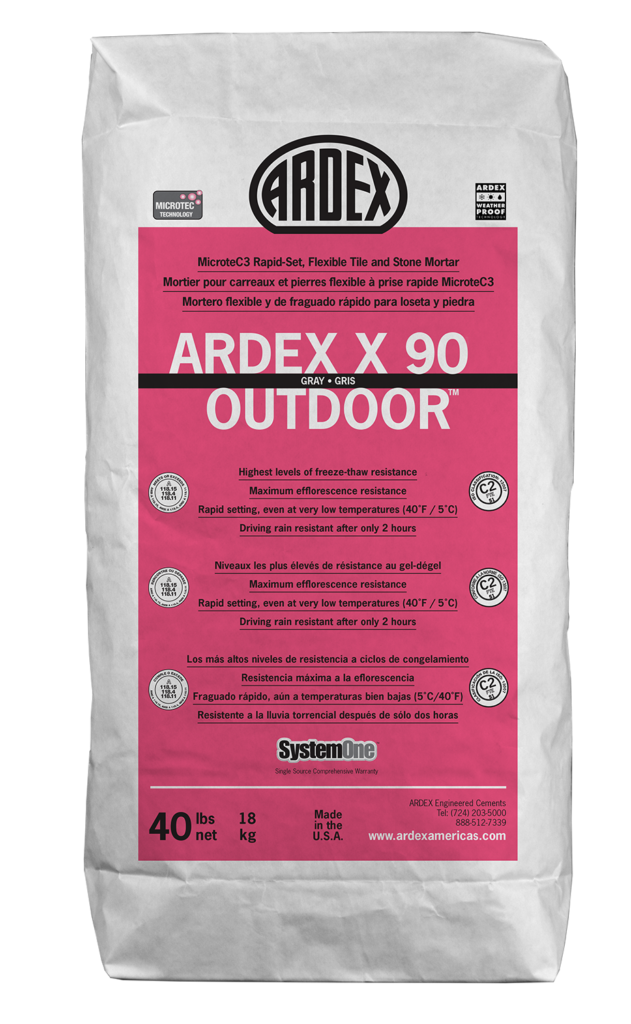 Ardex X 90 Outdoor MicroteC3 Rapid-Set, Flexible Tile and Stone Mortar